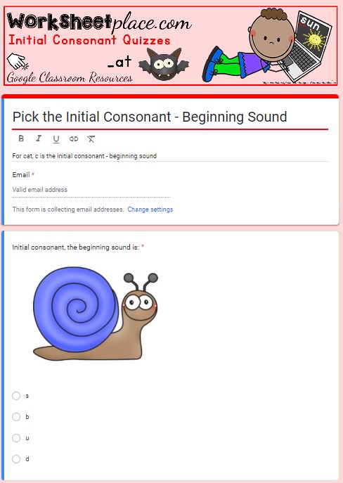 Initial Consonants Worksheets