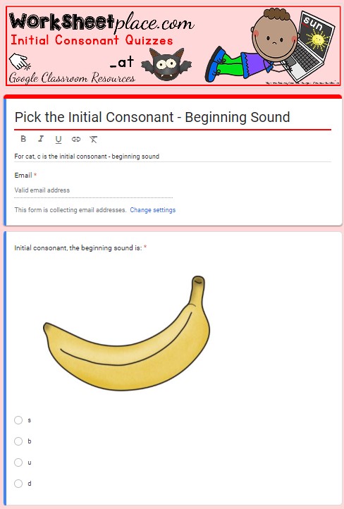 Initial Consonants Worksheets