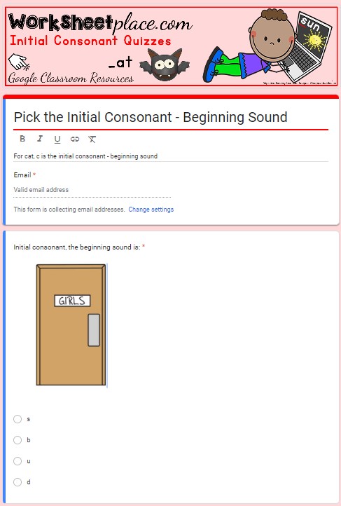 Initial Consonants Worksheets