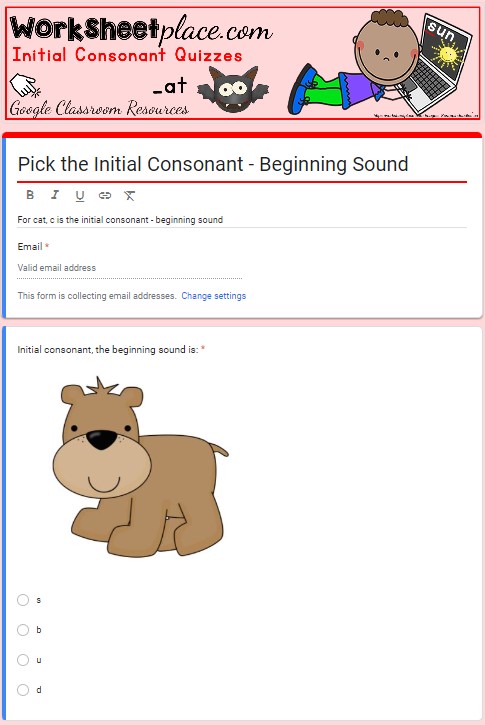 Initial Consonants Worksheets