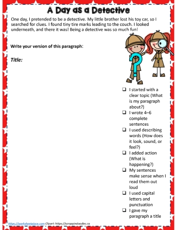 3rd Grade Mentor Paragraph Detective Worksheets