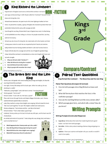 King Richard/The Brave Boy Worksheets