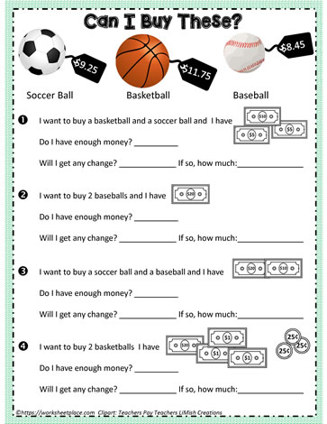 Can I Buy These? Worksheets
