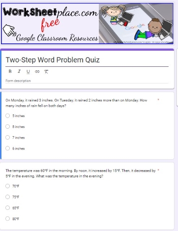 2 Step Word Problems Worksheets