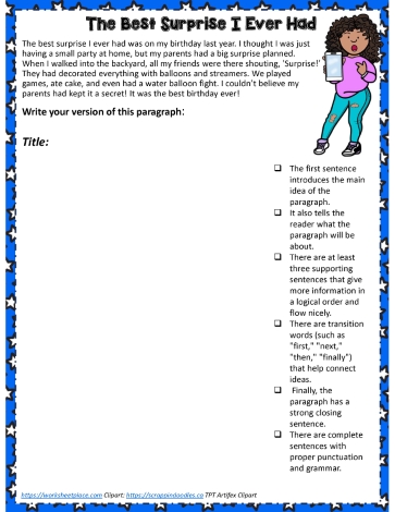 4th Grade Mentor Paragraph Best Surprise Worksheets