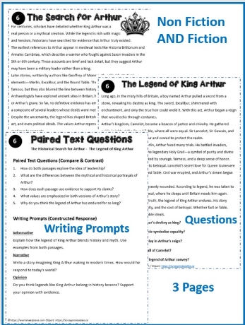 Arthur/King Arthur Worksheets