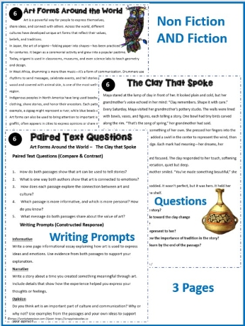 Art Forms/Clay Worksheets