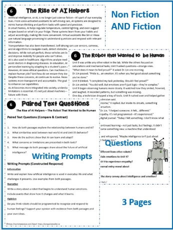 AI Helpers/Human Robot Worksheets