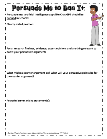 23 Persuade Me to Ban It Worksheets