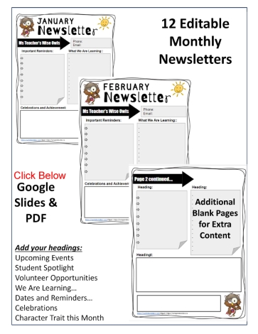 Classroom Newsletter Templates 05 Worksheets