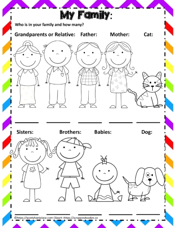 My Family Worksheets