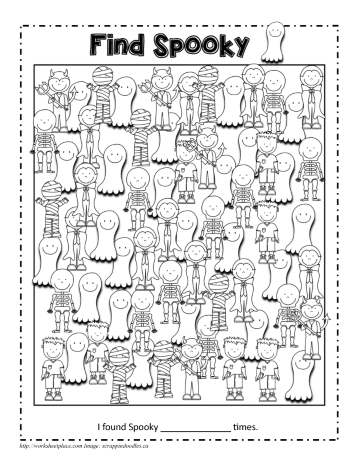 Find Spooky Worksheets