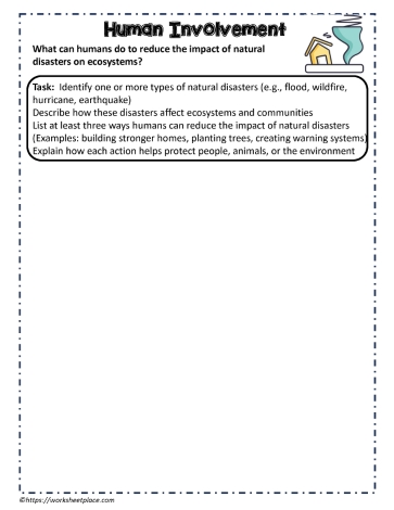 Ecosystem Human Involvement Worksheets