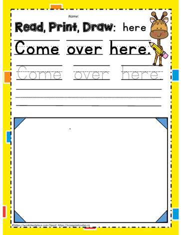 Sight word here Worksheets