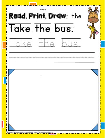 Sight word the Worksheets