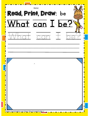 Sight word be Worksheets
