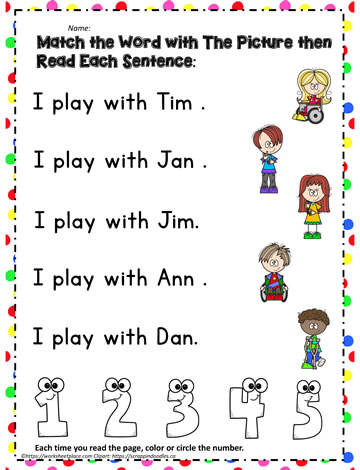 play - sight word match Worksheets