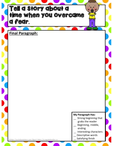 You Overcame Fear Final Worksheets