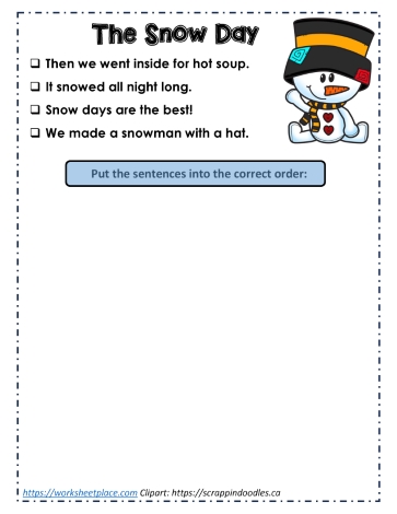 Sequencing The Snow Day Worksheets