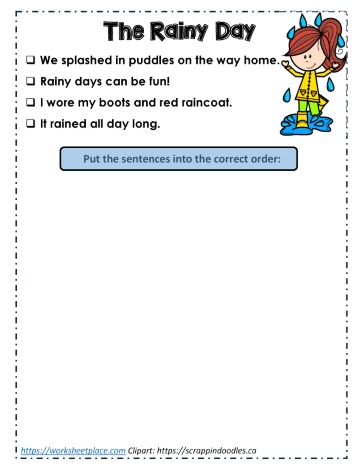Sequencing The Rainy Day Worksheets