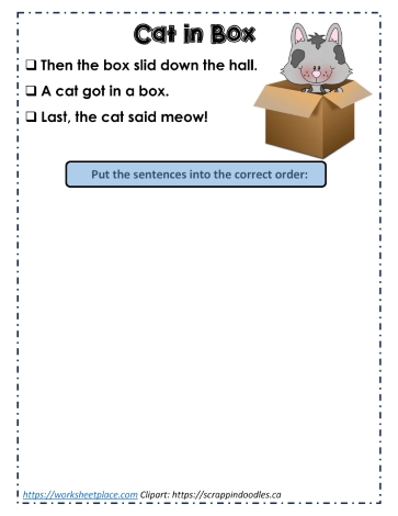 Sequencing Cat in Box Worksheets