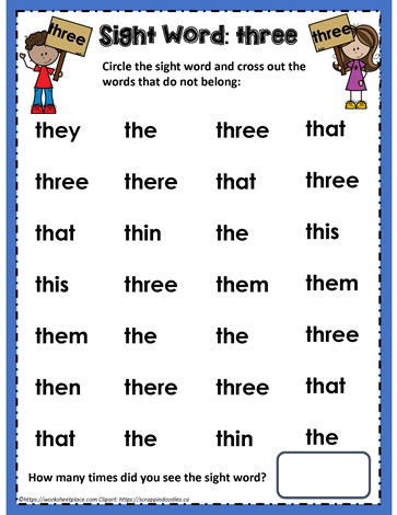 Find The Word three Worksheets