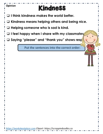Sequencing Kindness Worksheets