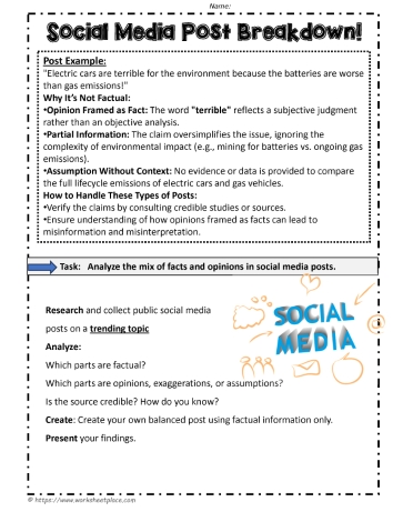 11-Social Media Post Analysis Worksheets