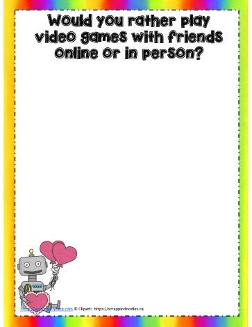 Would You Rather Writing Prompt Worksheets