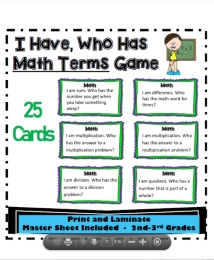 I Have, Who Has, Math Worksheets