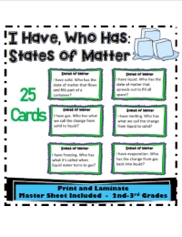 I Have, Who Has, Science Worksheets