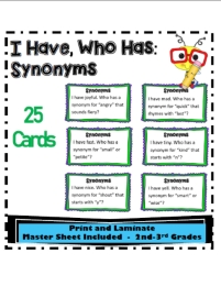 I Have, Who Has, ELA Worksheets