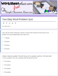 4th Grade 2 Step Word Problems Worksheets