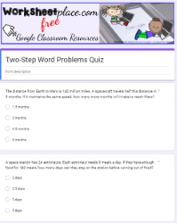 4th Grade 2 Step Word Problems Worksheets