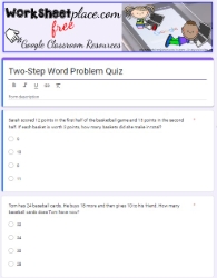 4th Grade 2 Step Word Problems Worksheets