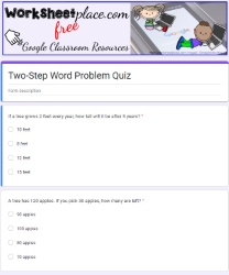 4th Grade 2 Step Word Problems Worksheets