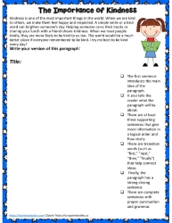 3rd-4th Grade Mentor Paragraphs Worksheets
