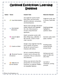 Ecosystems, Energy and Interactions Worksheets