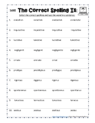 Common Misspelled Words 6th Grade Worksheets