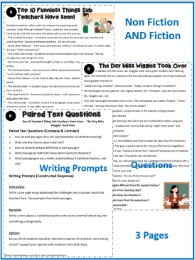 6th Grade Paired Passages Worksheets