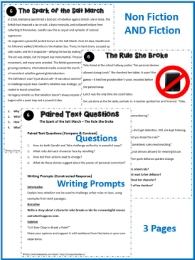 6th Grade Paired Passages Worksheets