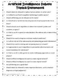 Artificial Intelligence Teaching Activities Worksheets