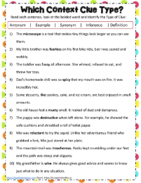4th Grade Context Clues Worksheets
