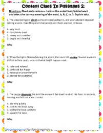 4th Grade Context Clues Worksheets