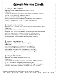 Ecosystems, Energy and Interactions Worksheets