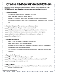 Ecosystems, Energy and Interactions Worksheets