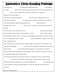 Ecosystems, Energy and Interactions Worksheets