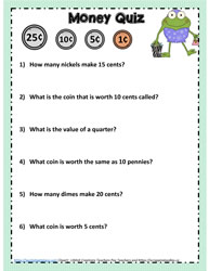 K-1 Money Worksheets