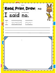 Sight Word no Worksheets