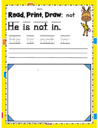 Sight Word not Worksheets